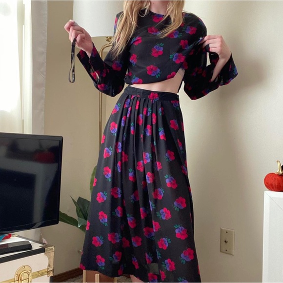 Pendleton | Skirts | Vintage Pendleton Floral Print Blouse Skirt Set | Poshmark